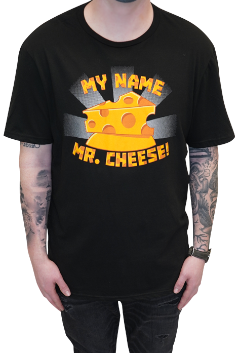 Mr. Cheese Gametoons T-Shirt Black – Newscape Studios